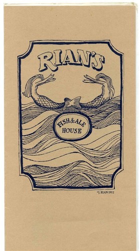 Rian's Fish & Ale House Menu Portland Oregon 1972 | eBay