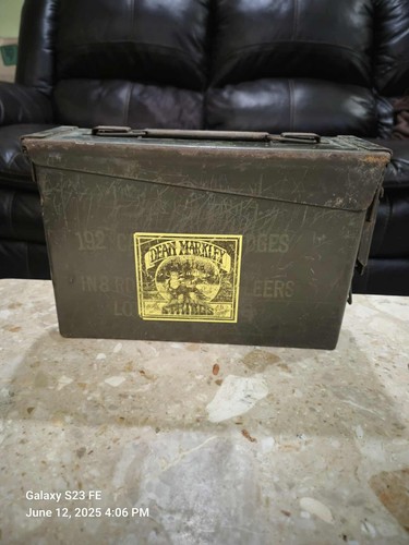 VINTAGE AMMUNITION BOX - U.S. MILITARY AMMO BOX COLLECTIBLE STEEL WITH ...