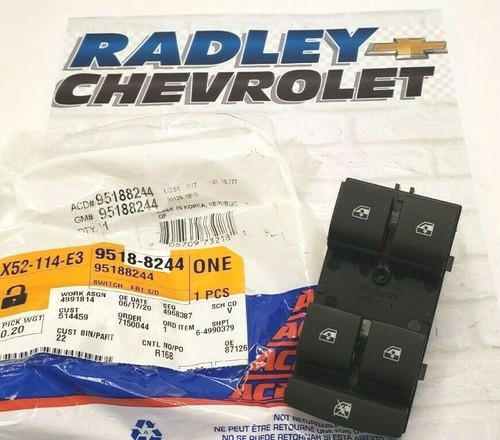 95188244 NEW GM OEM LEFT FRONT WINDOW SWITCH CHEVROLET TRAX SONIC B22 ...