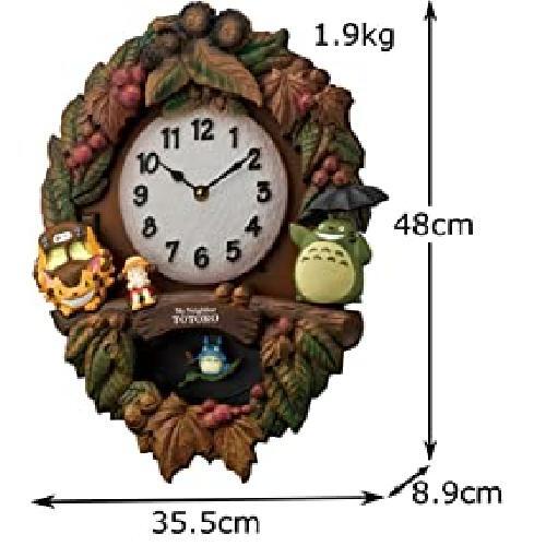 RHYTHM My Neighbor Totoro Wall Clock with Theme Song Brown Wooden ...