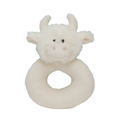 Highland Cow Baby Rattle Jomanda Toy Cream Super Soft Newborn Gift Baby ...