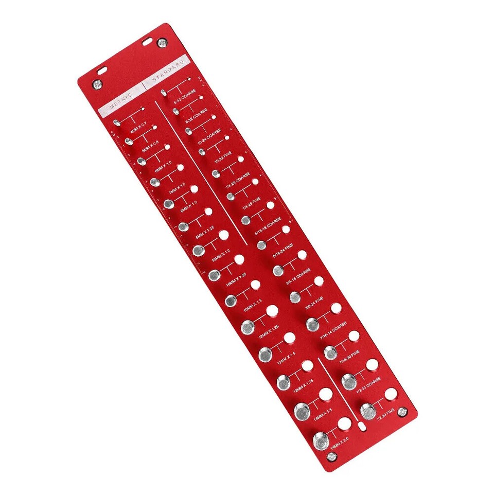 Nut and Bolt Thread Checker 28 Thread Identifier Gauge Inch and Metric ...