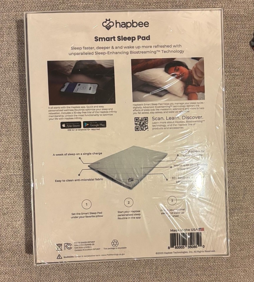 Hapbee Smart Sleep Pad – Advanced Sleep Aid with Patented ulRFE Technology | eBay