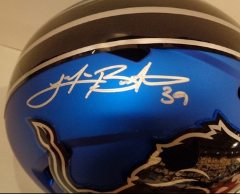 Jake Bates Autographed Detroit Lions 2024 Alternate Replica Helmet W/ 2 ...