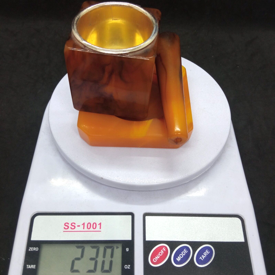 Bakelite Amber Phenolic Resin LOT of Ashtray & Cup with Spoon Handle ...