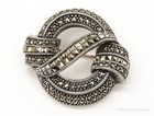 Large Vintage Judith Jack Marcasite Art Deco Sterling Silver Brooch Pin ...