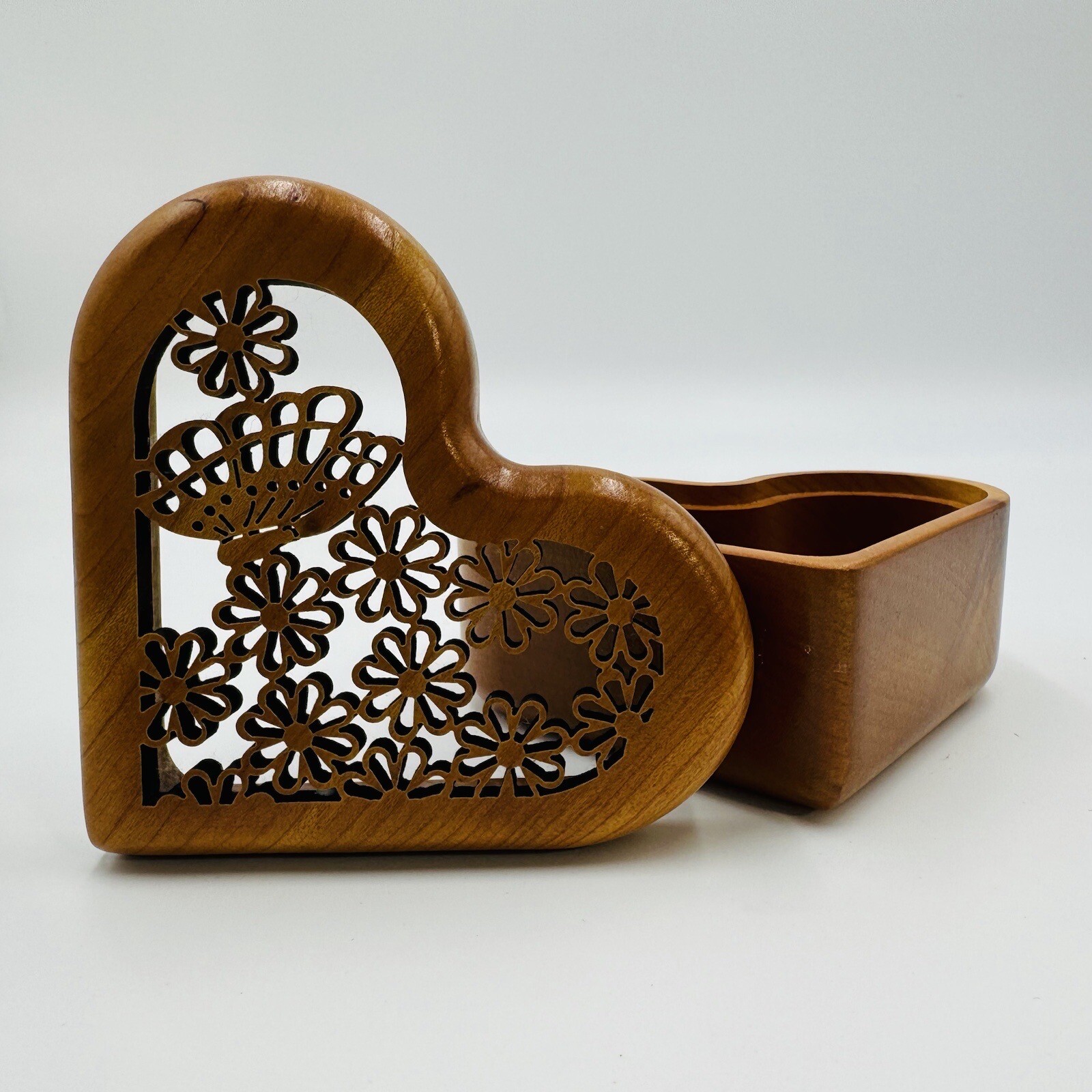 Laz-Art Laser Etched Handcraft Wood Lidded Jewelry Box Trinket ...