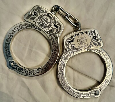 Border Patrol Handcuffs Collection Customs And Graved. NEW | eBay