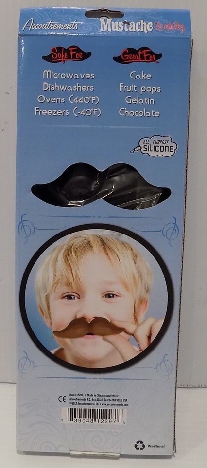 NEW Mustache Ice Cube Tray Silicone Reusable Make Ice That Is Mustache ...