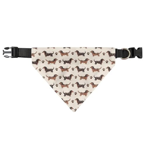 Dachshund Print Dogs Cats Kerchief Bibs Paw Print Dog Bandana Collar ...
