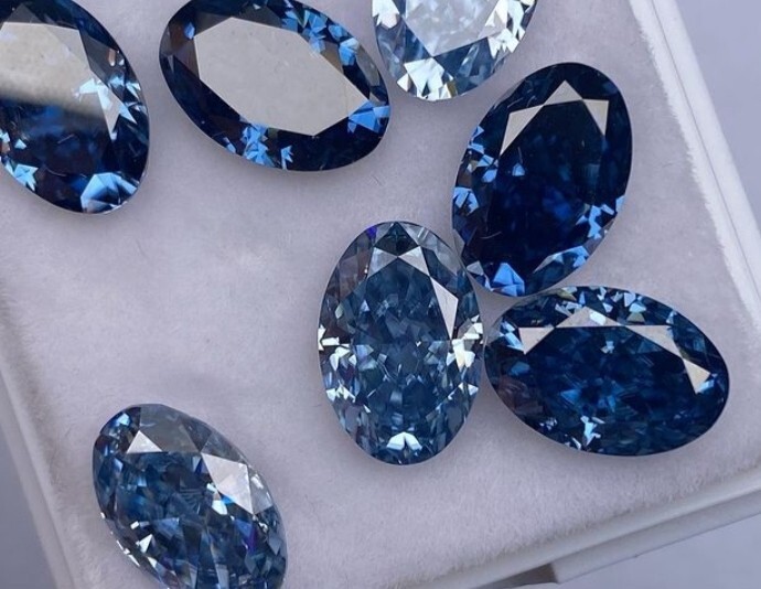 7Pc CERTIFIED Natural 7Ct Diamond blue Color oval Cut D Grade VVS1 R3V ...