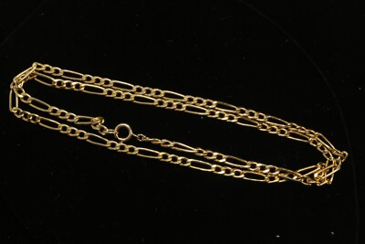 Hallmarked 9ct Gold Fancy Figaro Link Chain Necklace 43cm Long | eBay UK