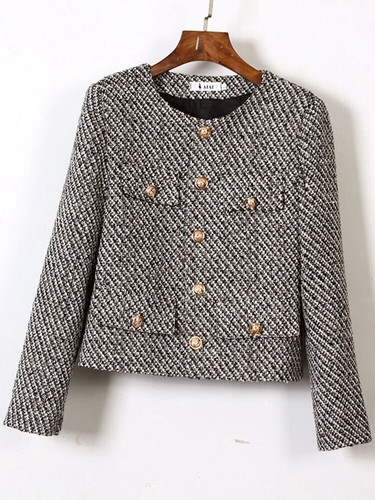 Winter Small Fragrant Tweed Jacket Coat Autumn Women Woolen Short Coats ...
