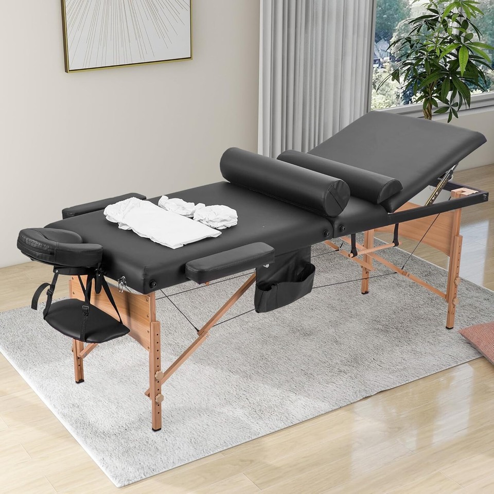 Massage Table 3 Fold Massage Bed Portable Massage Table 28In Wide Lash ...