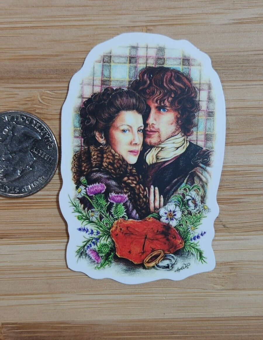 OUTLANDER Sticker Jaime Fraser Sam Heughan Claire Fraser Caitriona ...