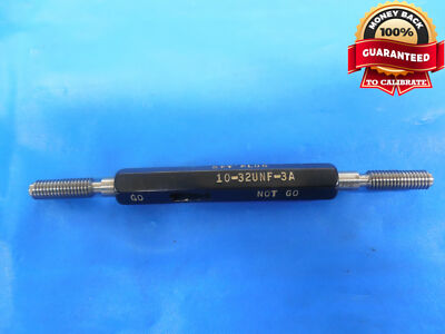10 32 UNF 3A SET THREAD PLUG GAGE #10 .190 GO NO GO P.D.'S= .1697 ...