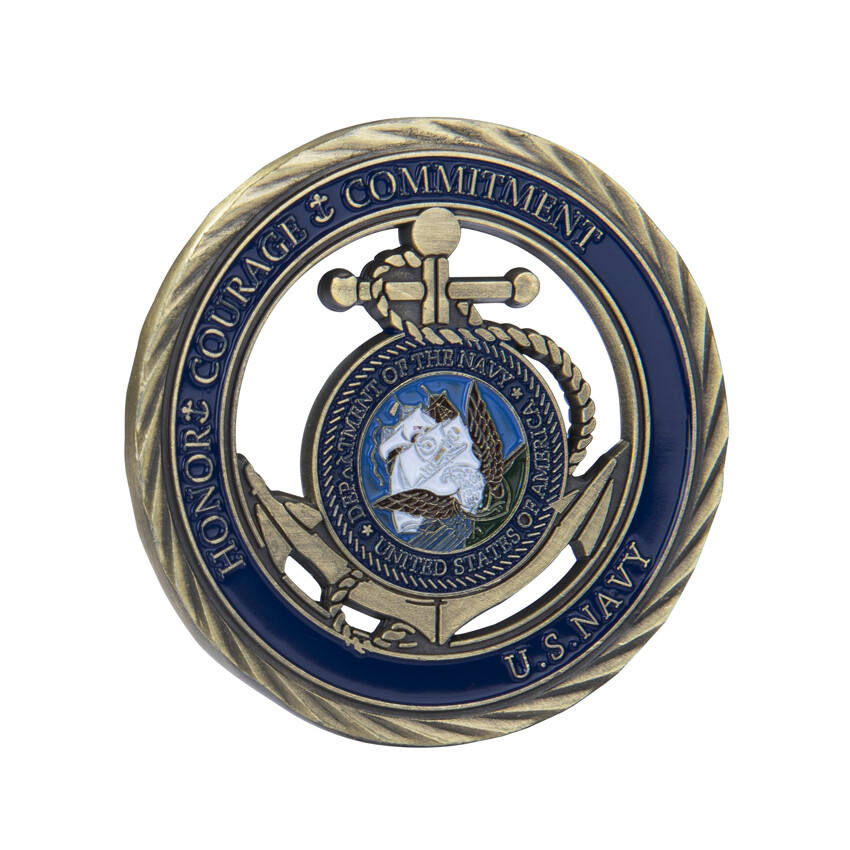 U.S. Navy Core Values Collector's Medallion Military Challenge Coin ...
