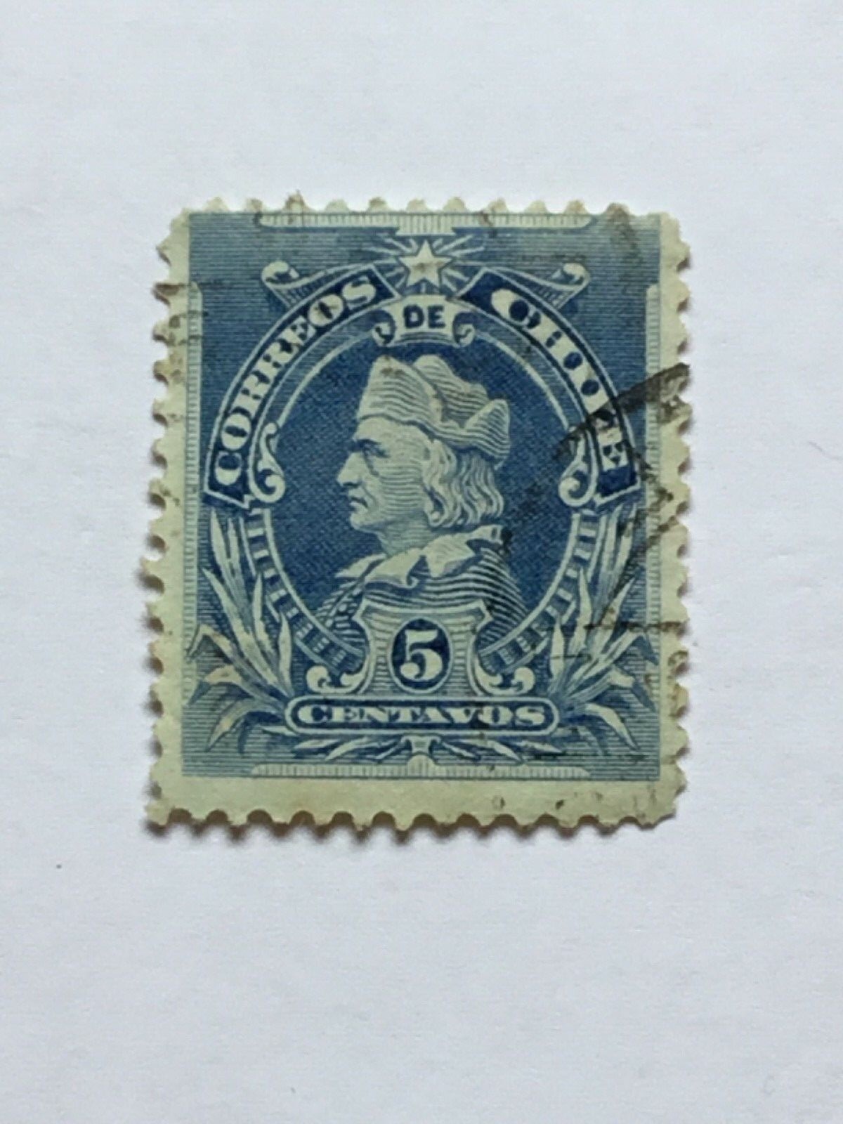 RARE CHILE SILVER PRE WW1 5 CENTAVOS 1913S RARE 10C Commemorative STAMP ...