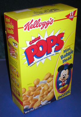 SEALED Kellogg's CORN POPS cereal box DISNEY BOBBLE HEAD bobblehead | eBay