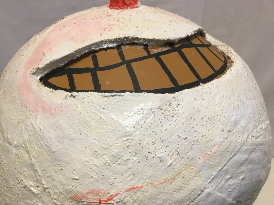 Large 11” Paper Mache Snowman Candy Bucket American Folk Art Decor ...