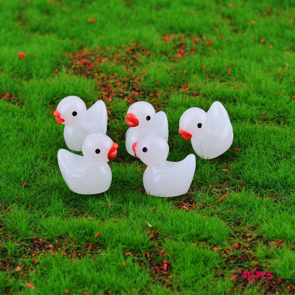 50pcs Mini Ornament Yellow Duck Resin Accessory Resin Duck Craft Home ...
