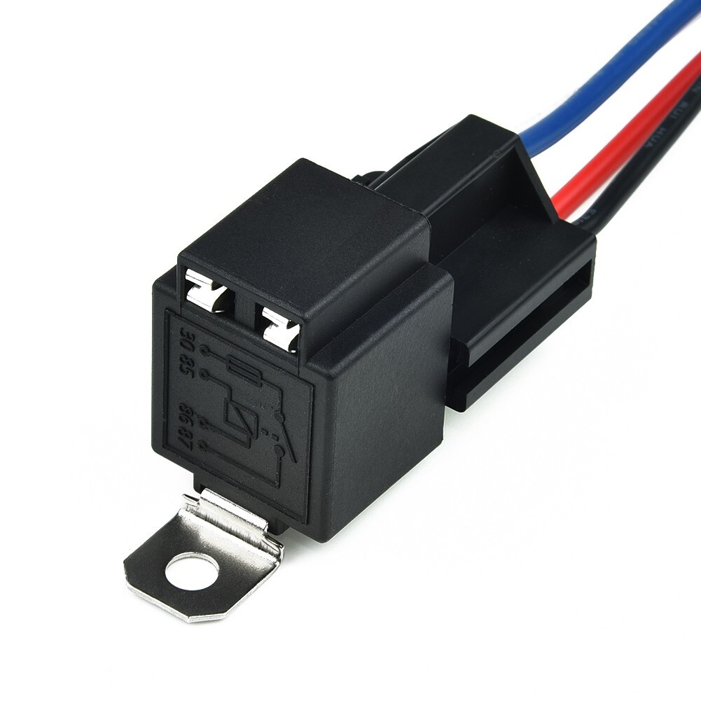 12V Relay 4 Pin With Socket Base/Wires/Fuse Included 30A Amp SPST/ New ...