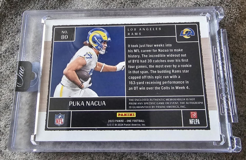PUKA NACUA 2023 PANINI ONE RPA QUAD PATCH ROOKIE AUTO 99/99 RAMS | eBay