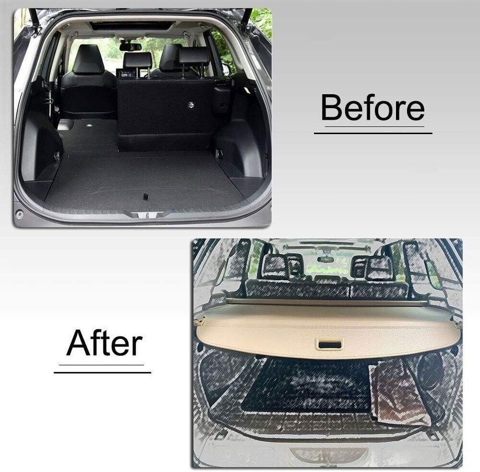 For Lexus RX 2004-2009 beige Retractable Cargo Cover Rear Trunk Privacy ...