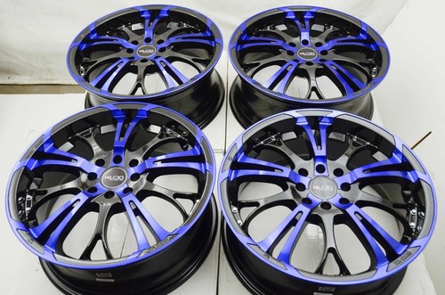 17" Black Blue Rims Wheels Fit Honda Civic Accord Hyundai Accent ...