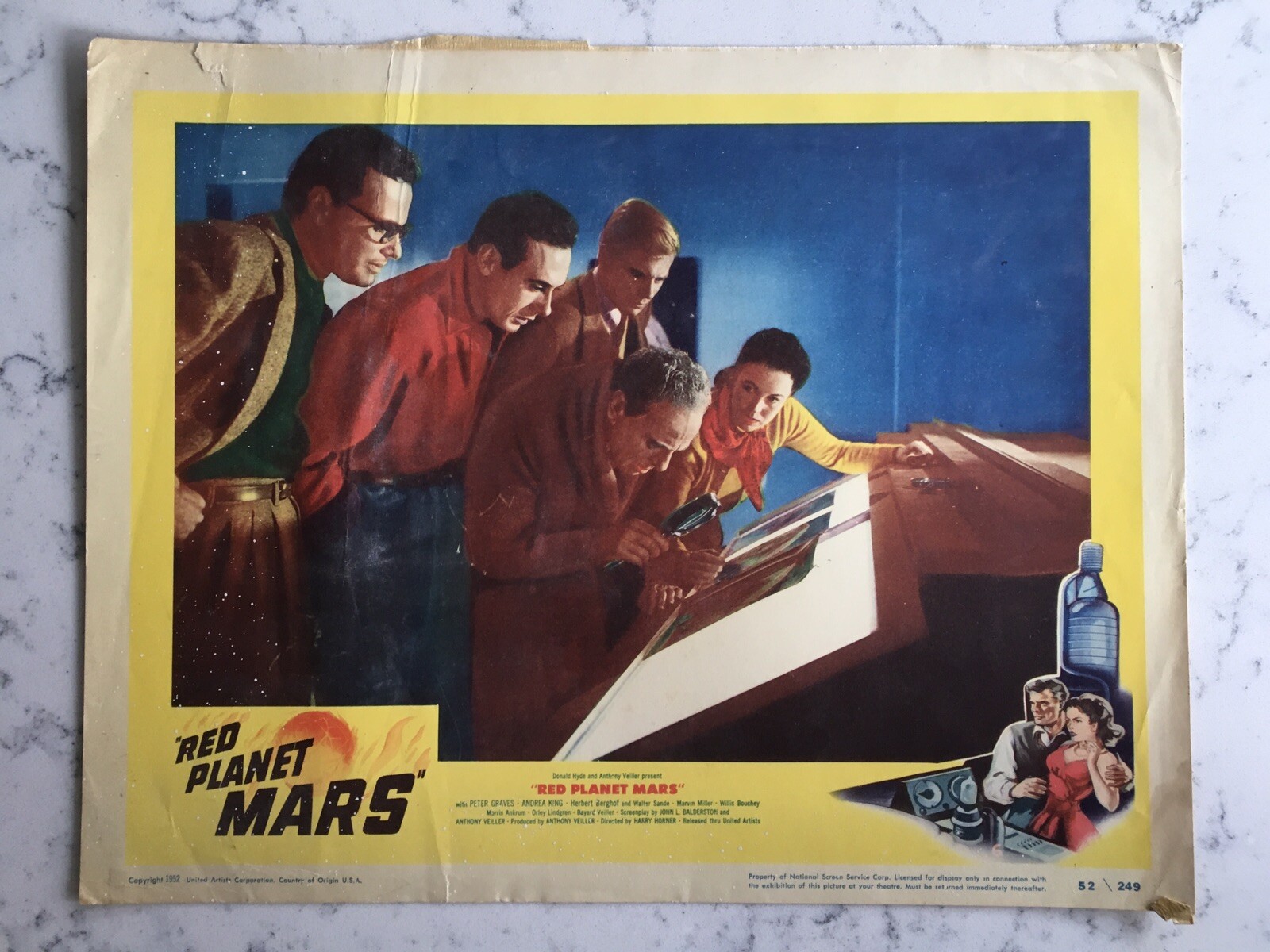 VINTAGE MOVIE LOBBY CARD POSTER RED PLANET MARS SCI-FI 1952 PETER ...