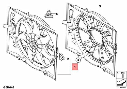 Genuine BMW E60 E60N E61 Radiator Condenser Cooling Fan 600W OEM ...
