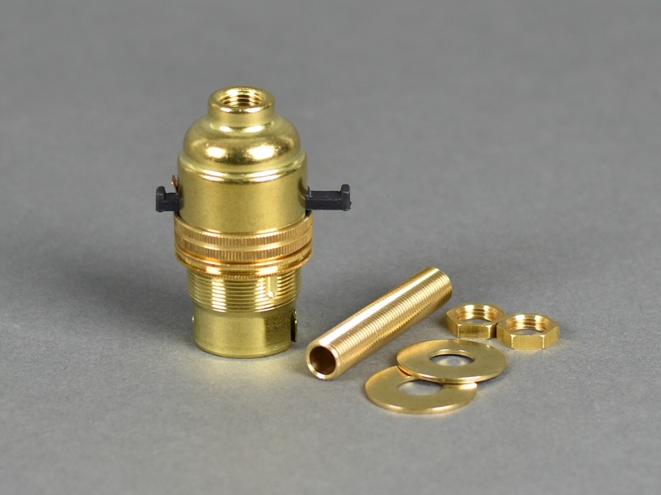 BRASS LAMP HOLDER TABLE LAMP KIT B22 BC BAYONET CAP 10mm THREADED ROD ...