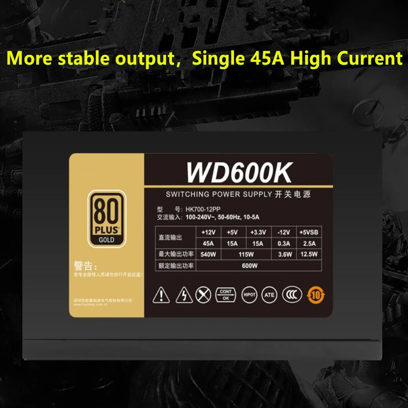 Huntkey WD600K Double 8 Graphics Card 600W 80 PLUS GOLD Switching Power ...
