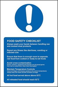 Food safety checklist sign for kitchens - Catering signage | eBay