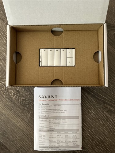 Savant WPB-SWA106-00 Echo Wireless Configurable Keypad Adaptive Dimmer ...