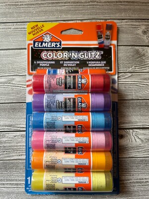 Elmer’s Color 'n Glitz Glue Sticks, Washable, Assorted Colors, 6 Grams ...
