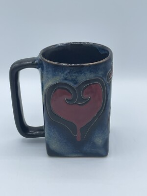 Mara Mexico Coffee Mugs Heart Lovers Art Pottery Stoneware 12 oz Cup | eBay