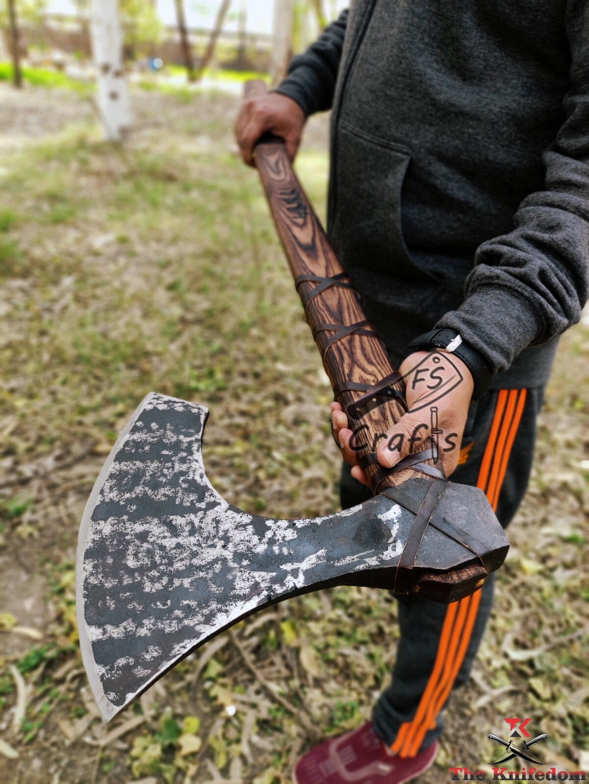 40" Two Handed Big Viking Battle Axe Hand Forged Huge Dane Axe Ragnar ...
