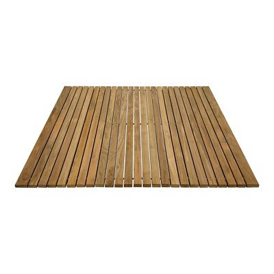 Nordic Teak Natural Shower and Bath String Mat with Rubber Footing 36 ...