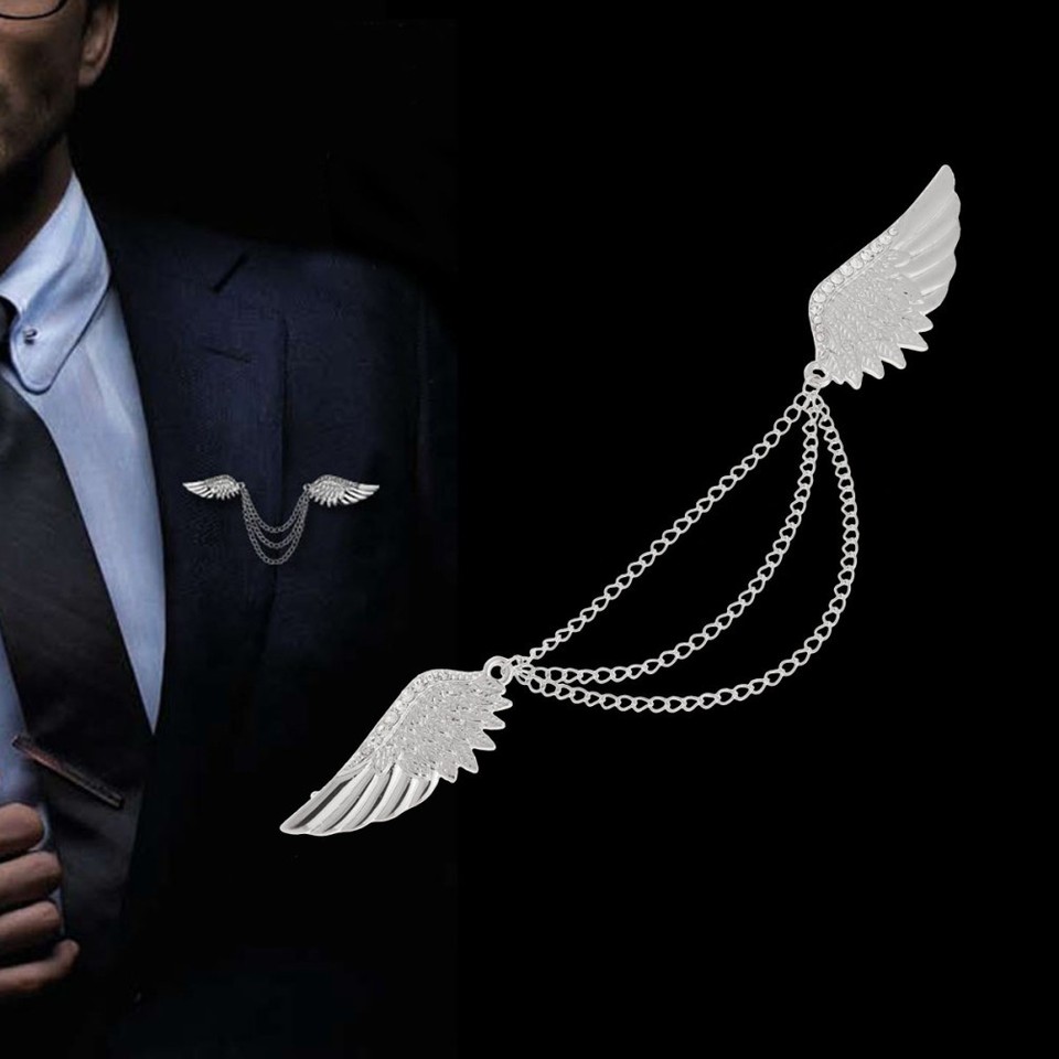 24x2cm Angel Wings Shaped Breastpin Brooch Tassel Pin Cape Buckle ...