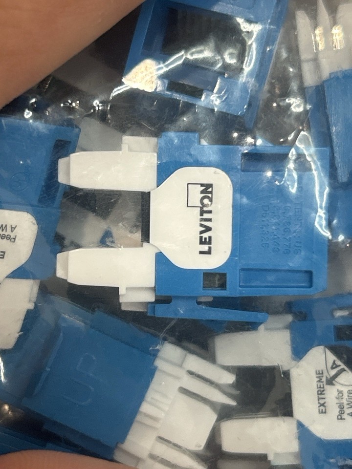 Leviton 61110-BL6 Extreme CAT 6 Keystone Jack Connectors – Blue, 25 ...