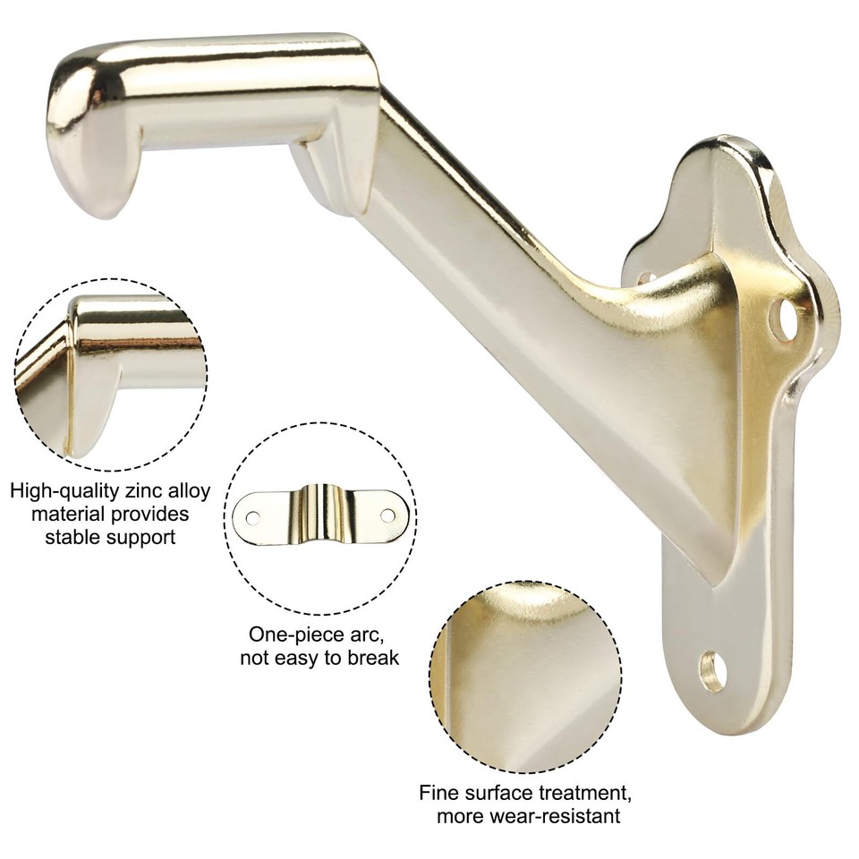 RealPlus 12 Handrail Bracket, 3" Staircase Hand Rail Brackets for Stair ...