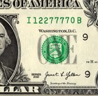 Four in a row 7s Fancy Serial Number One Dollar Bill I12277770B UNC ...