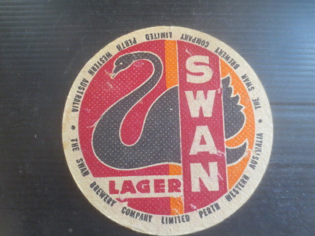 1 only SWAN Brewery ,Swan Lager " 100mm Dia " 1955 Issue BEER Coaster ...