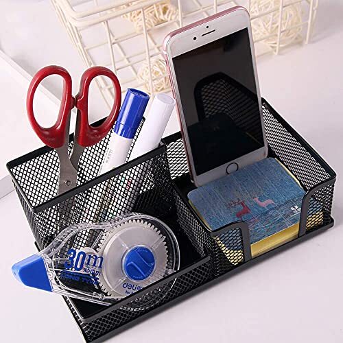 deli Mesh Desk Organizer Office Supplies Caddy with 3 Compartments A1 ...