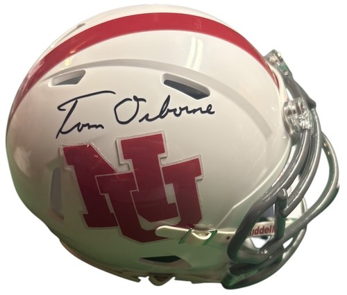 Nebraska Cornhuskers Tom Osborne Signed Speed Mini Helmet JSA Certified ...