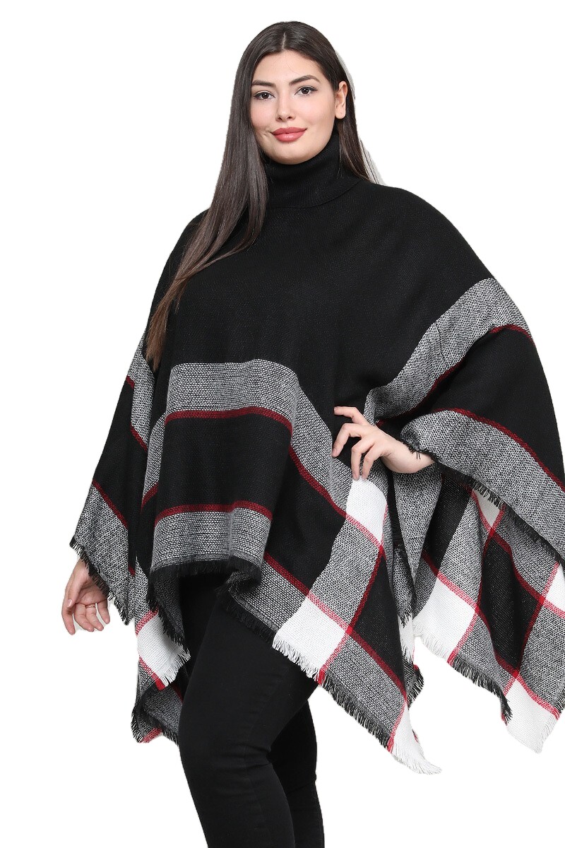 womens poncho turtleneck One Size Plus Size Assorted Colors Lightweight ...