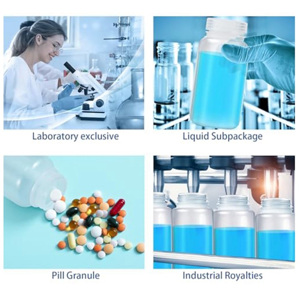 12 Pcs Pill Bottle Sample-Bottles Wide Mouth Reagent Bottle Plastic ...