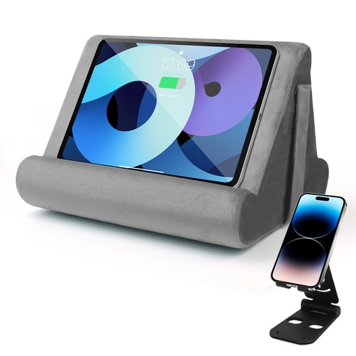 Multi-Angle Tablet Stand with Soft Pad and Net Pocket - Universal Lazy ...