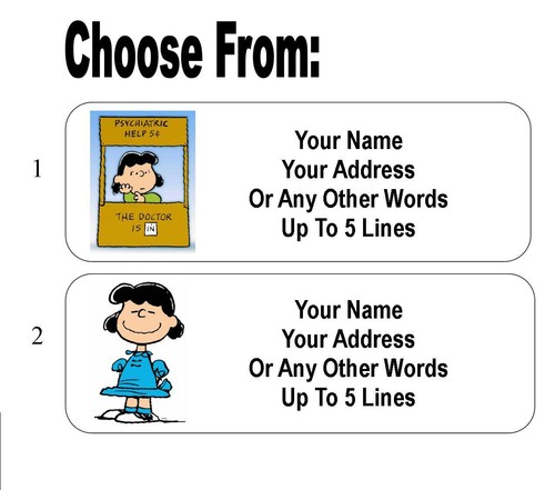 30 Lucy Van Pelt ( Peanuts ) Personalized Address Labels | eBay